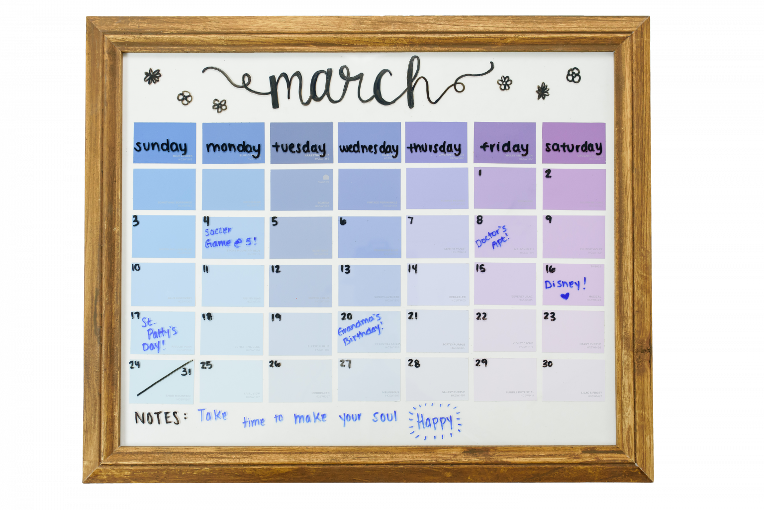 Make Your Own Paint Chip Calendar! - Giggle Magazine